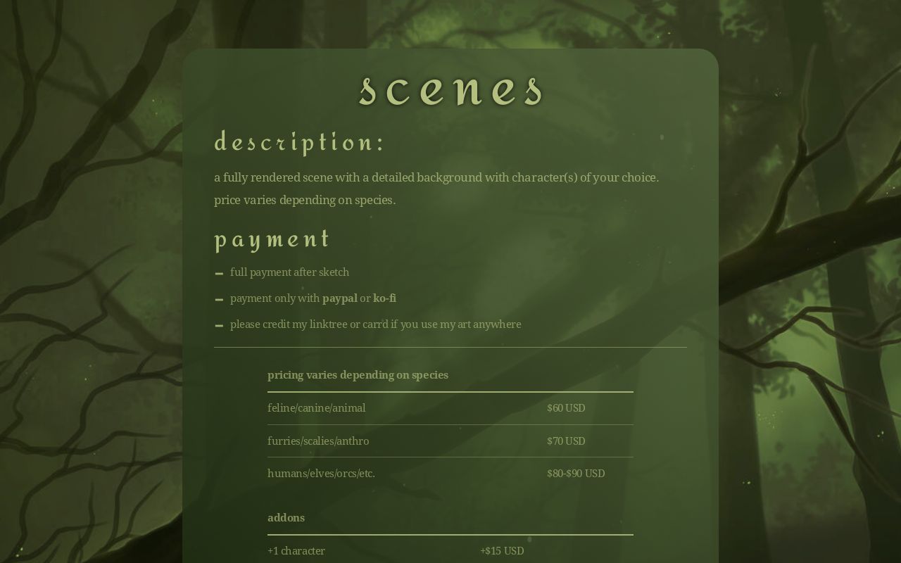 scenes commission info